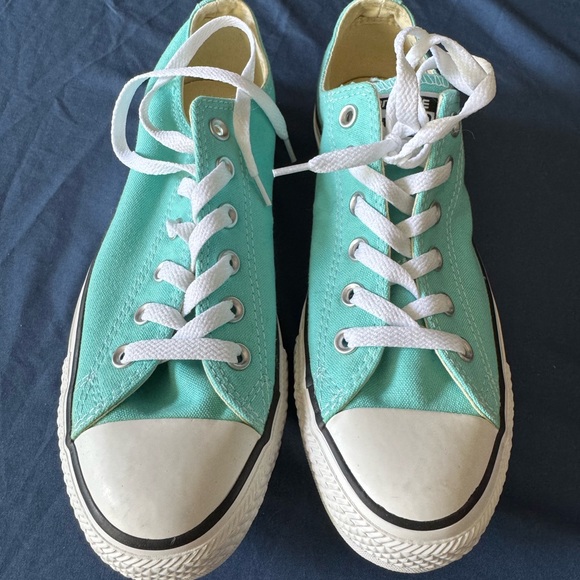 Converse | Shoes | Converse Aqua Canvas Shoes With White Accents | Poshmark